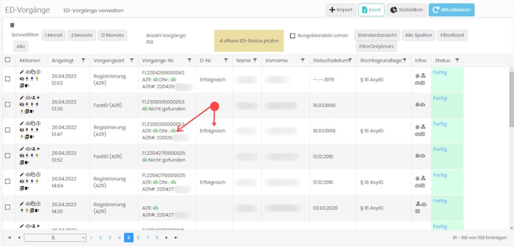 AZR Erstregistrierung - Ausländerzentralregister | LiveScan Web