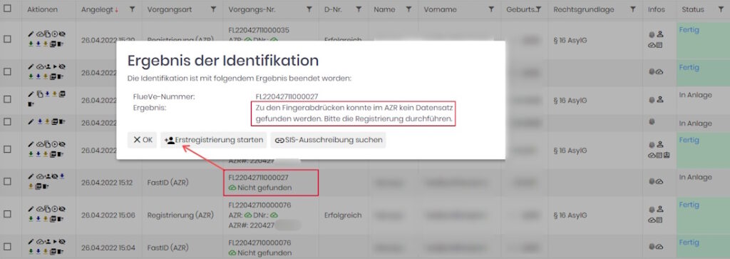 AZR Fast-ID zur Identitätsfeststellung in Ausländerbehörden